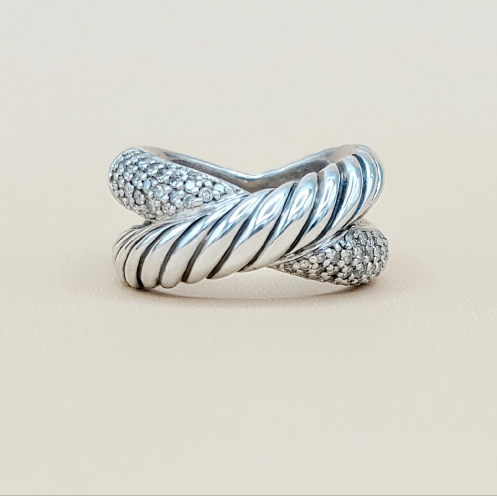 David Yurman Crossover X Diamond Ring - Gem